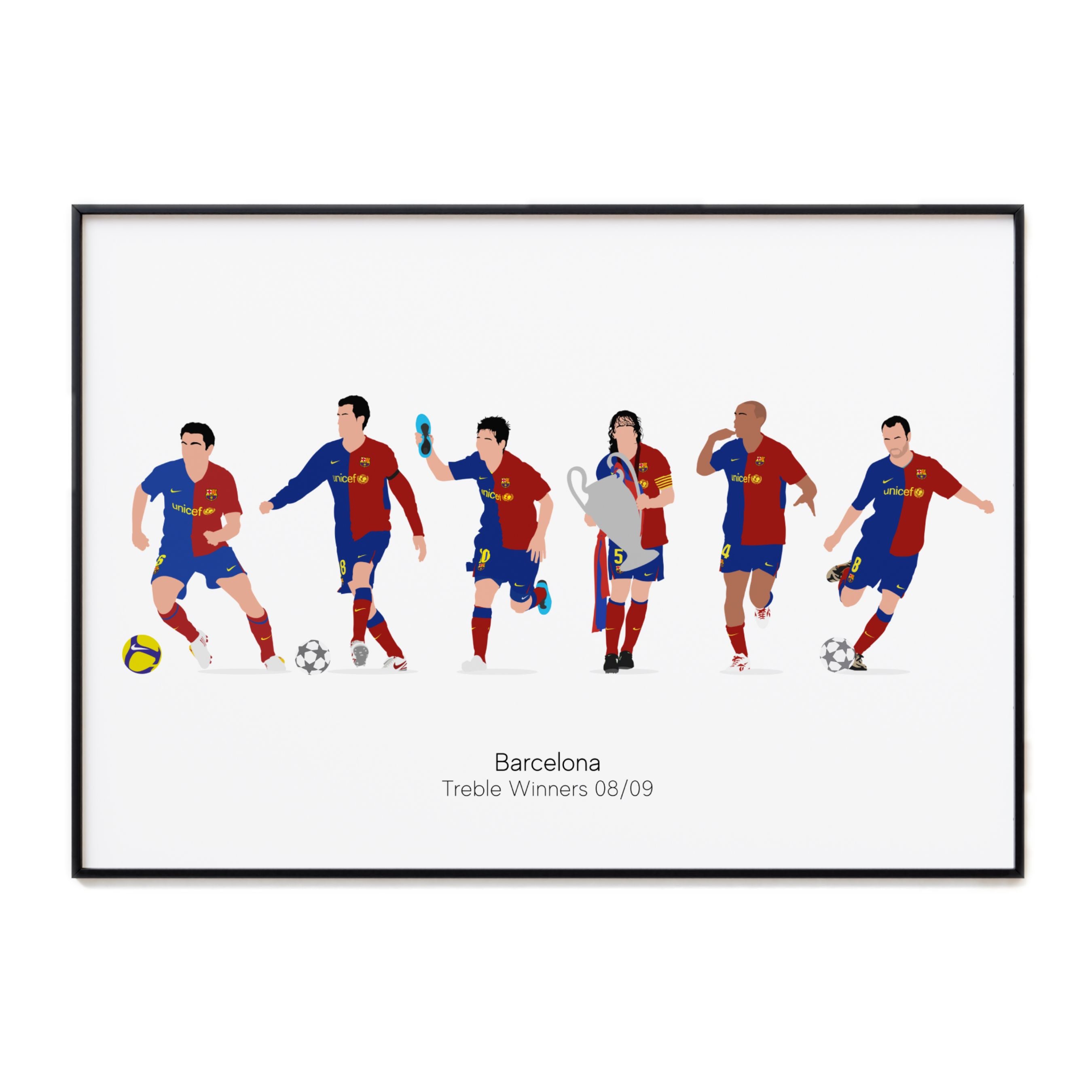 Barcelona Treble Winners 08/09 Print – Icons Illustrated